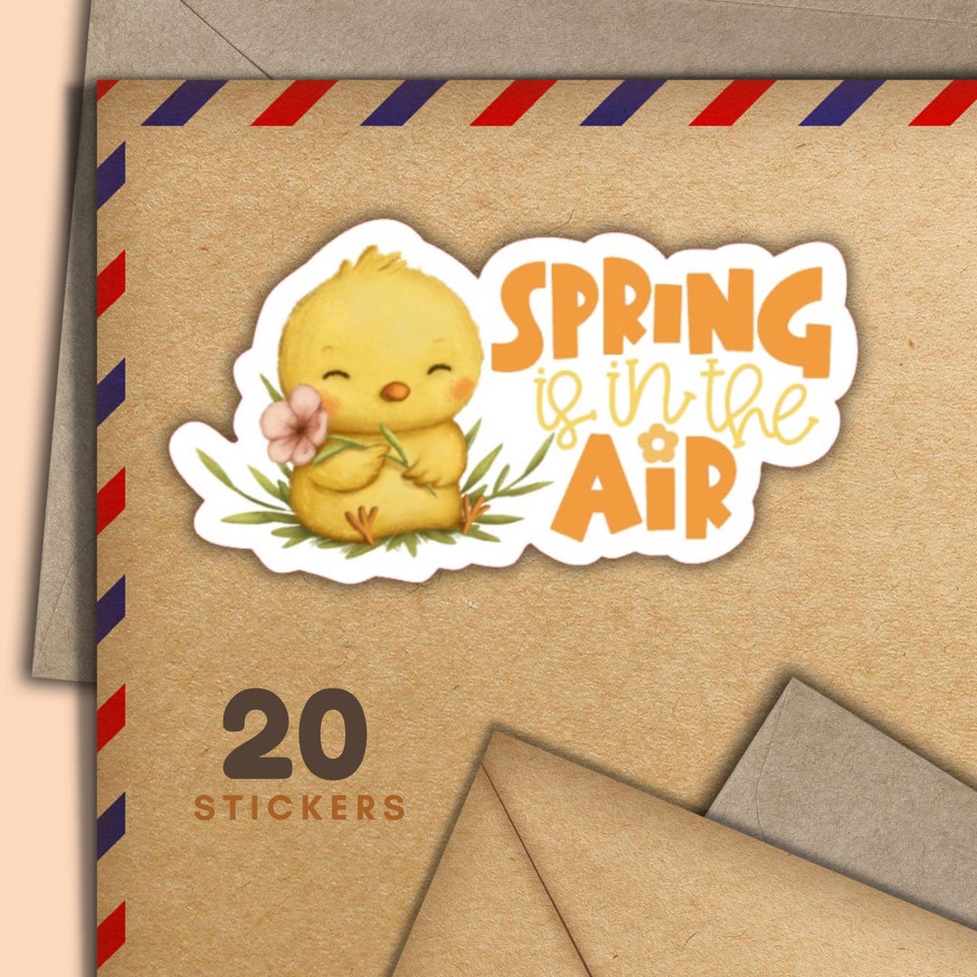 Spring Chicky Stickers, Set of 20 Happy Mail Sticker Flakes, Cute ...