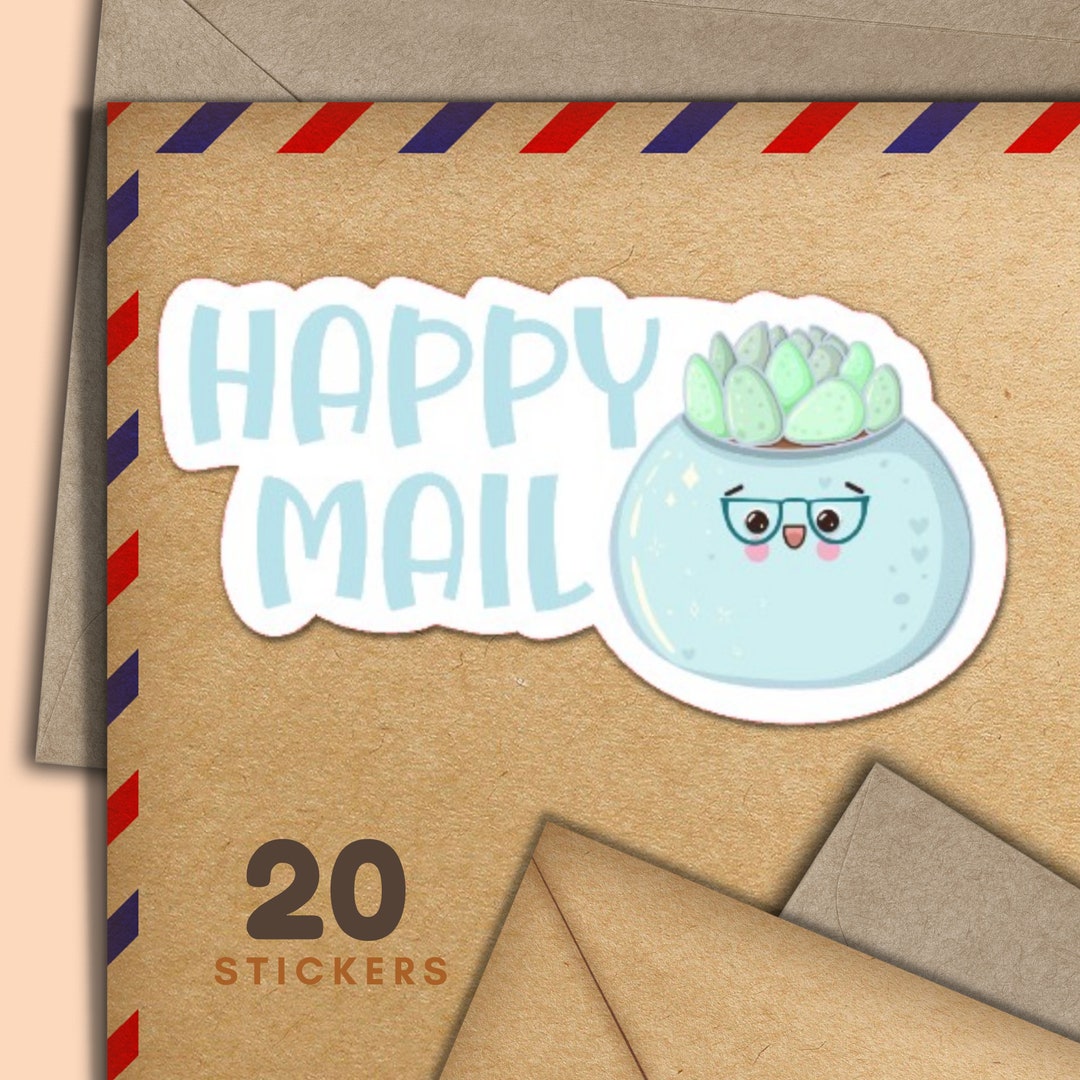 Plant Pots Stickers, Set of 20 Happy Mail Sticker Flakes, Cute Penpal ...