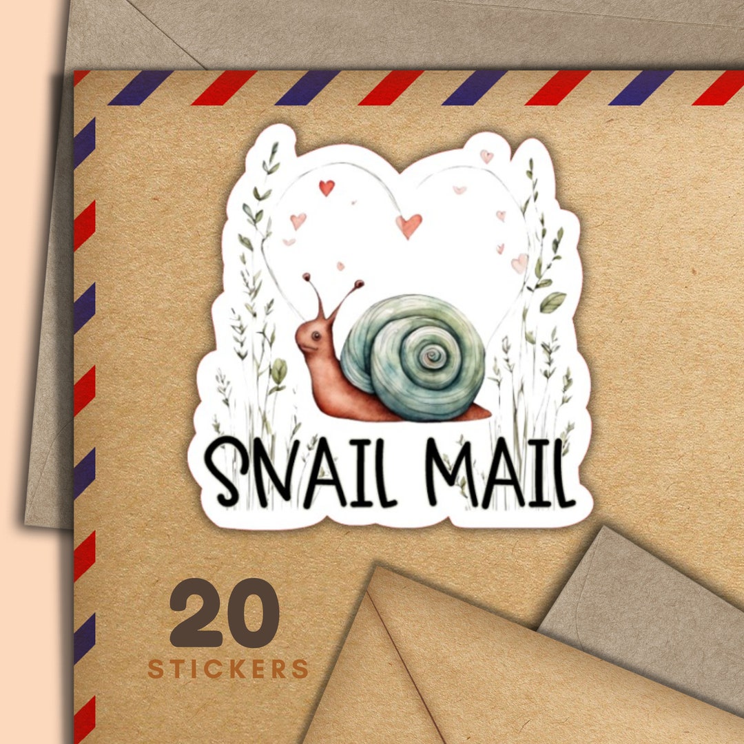 Heart Snailmail Stickers, Set of 20 Happy Mail Sticker Flakes, Cute ...