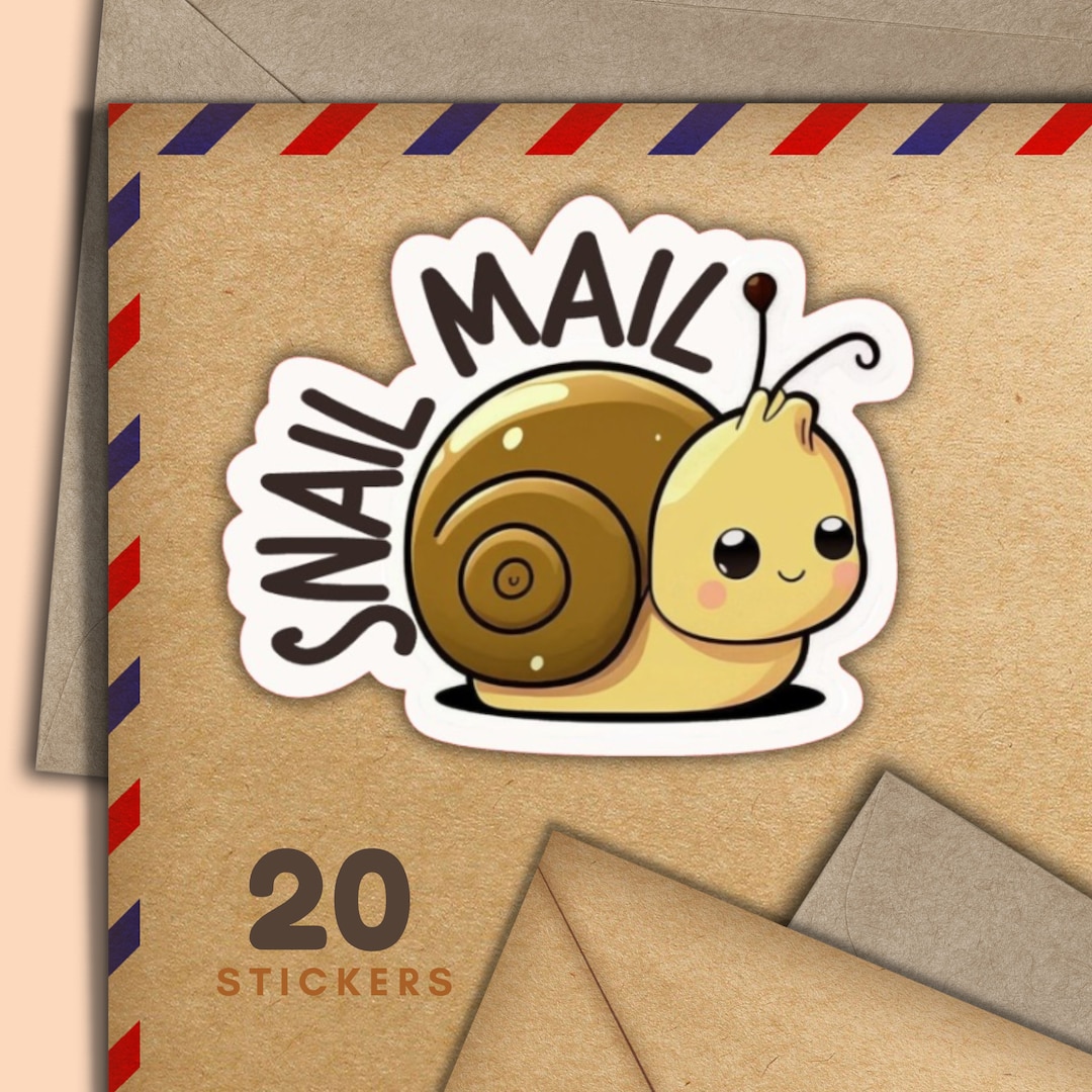 Little Snailmail Set of 20 Stickers, Happy Mail Envelope Sticker Flakes ...