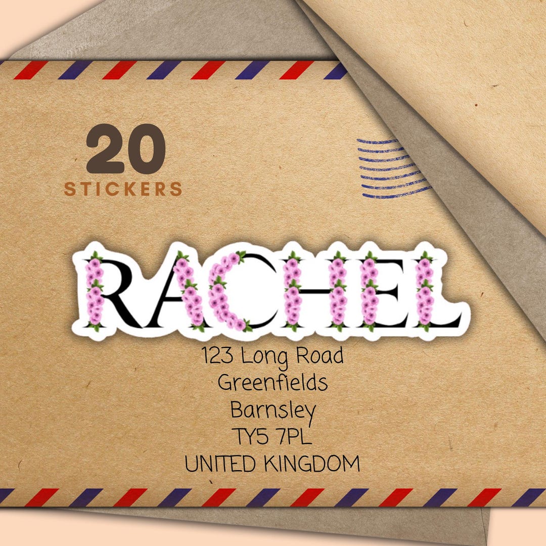 Sakura Name Stickers, Personalised Labels for Pen Pal Envelopes, Happy ...