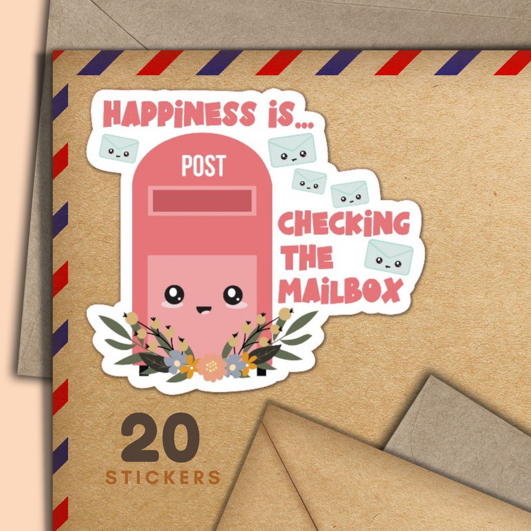 Happines Is... Stickers, Set of 20 Happy Mail Sticker Flakes, Cute ...