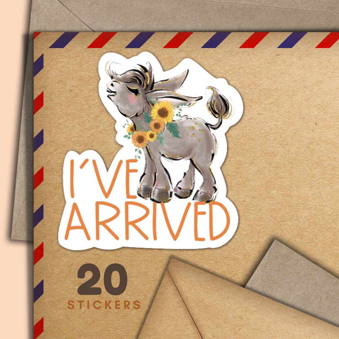 Donkeys Stickers, Set of 20 Happy Mail Sticker Flakes, Cute Penpal ...