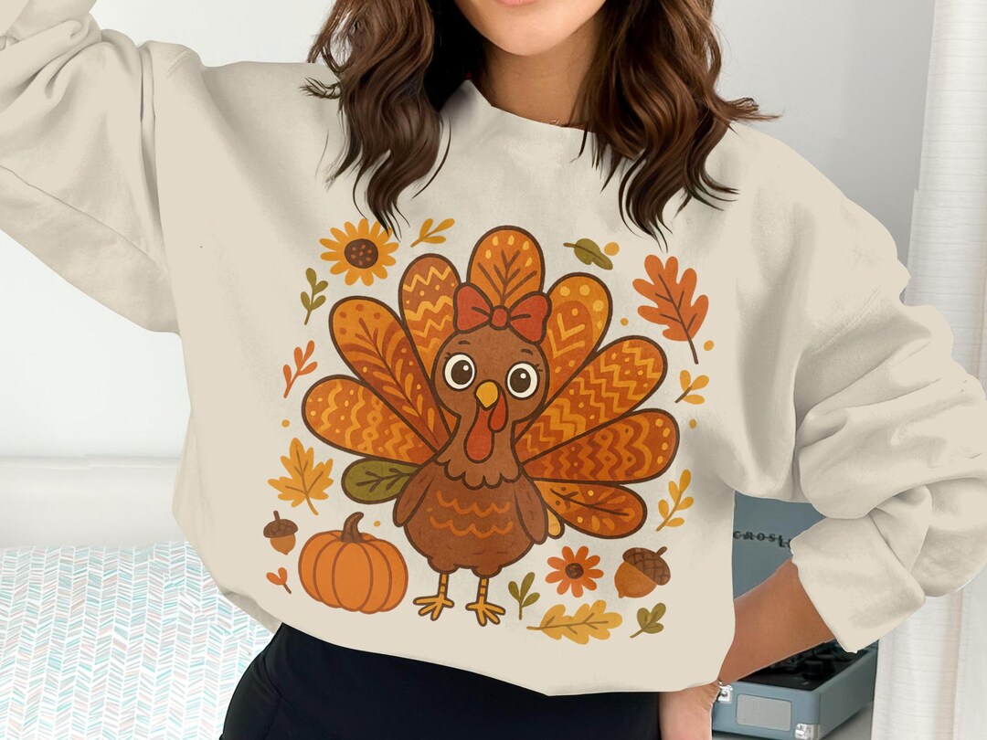Cute Turkey PNG, Thanksgiving Turkey, Turkey With Bow, Fall SVG, Autumn ...