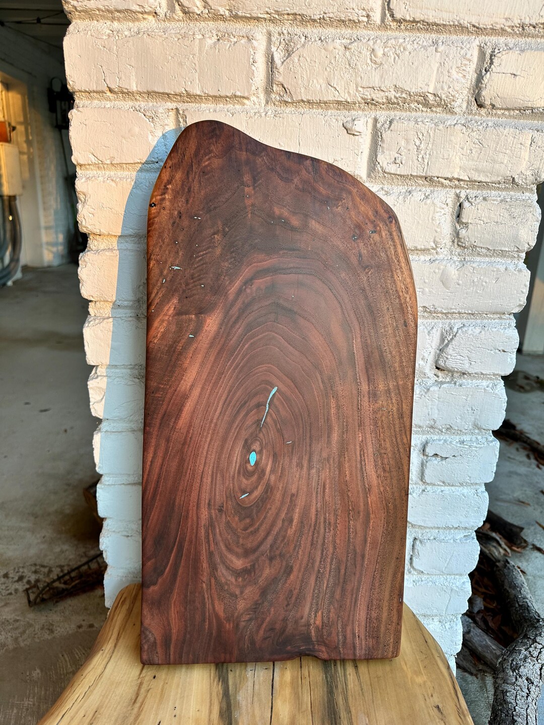 Tennessee Black Walnut Serving Slab With Turquoise Inlay - Etsy