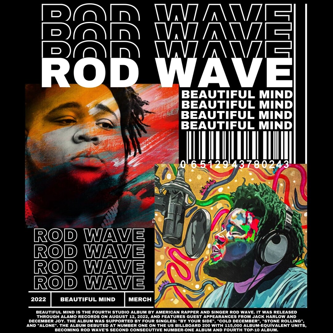 ROD WAVE T Shirt Design. PNG Digital 4500x5100 Px. Rapper, Hiphop ...