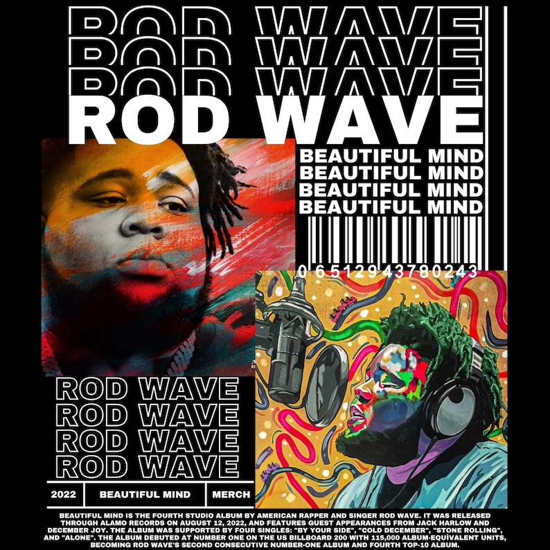 ROD WAVE T Shirt Design. PNG Digital 4500x5100 Px. Rapper, Hiphop ...