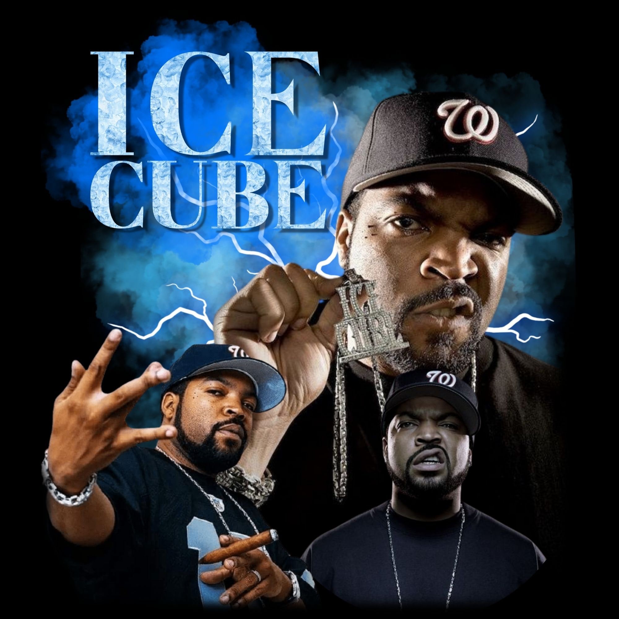 ICE CUBE T Shirt Design. PNG Digital 4500x5100 Px. Rapper, Hiphop ...