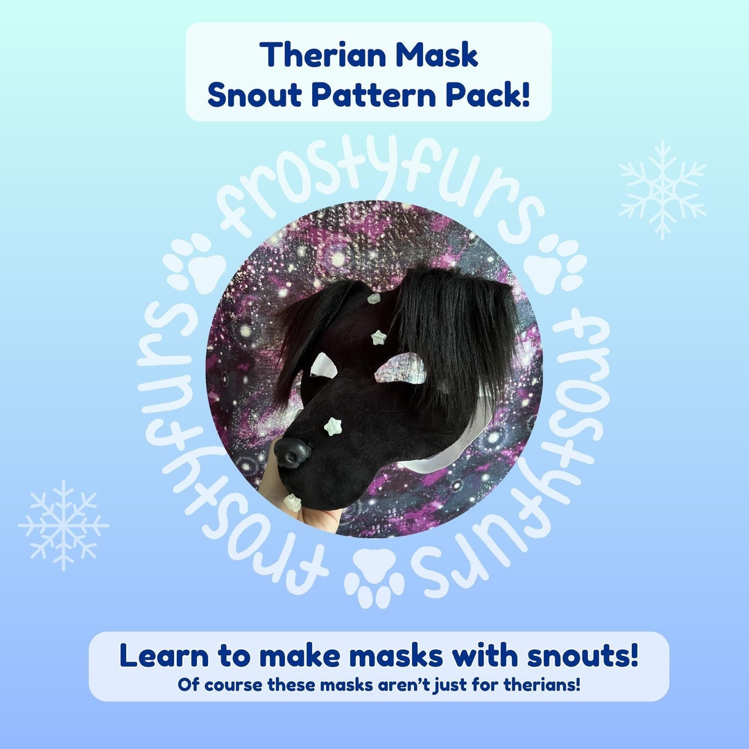 Therian Mask Snout Pattern Pack and Tutorial - Four Shapes Included ...