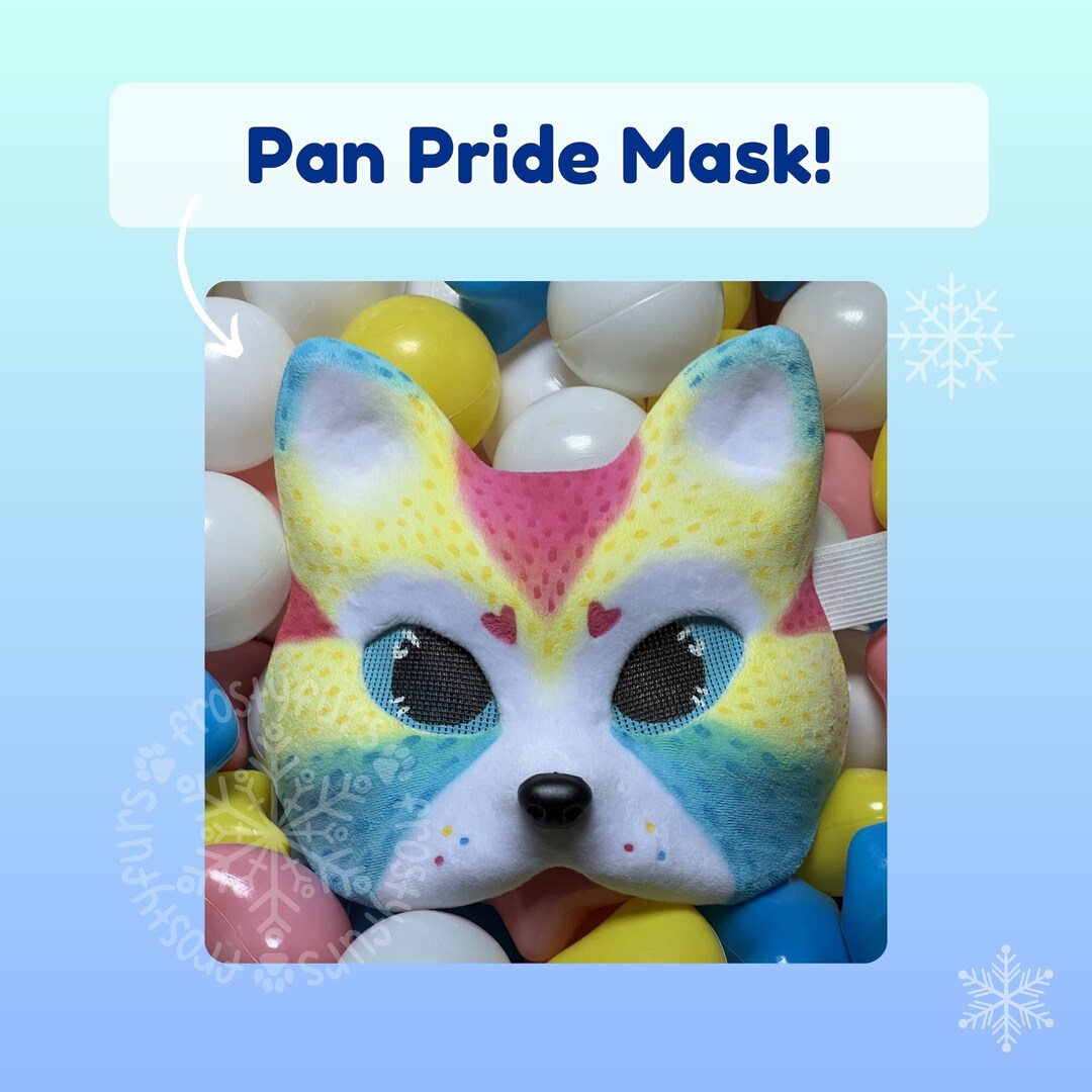 Pan Pride Mask - Perfect for Therians, Quadrobists, Furries, LARP, or ...