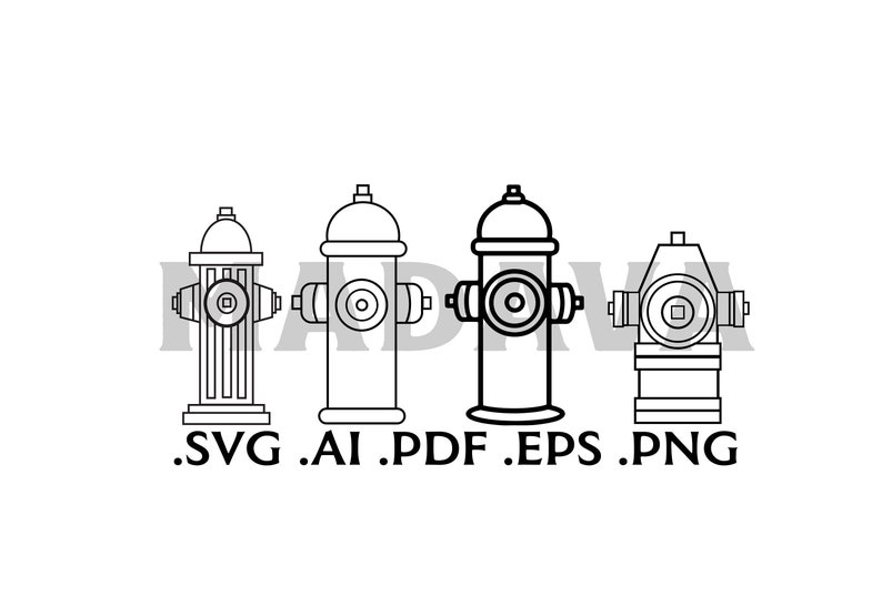 Fire Hydrant Black Outline Pack .svg .ai .pdf .eps .png - Etsy