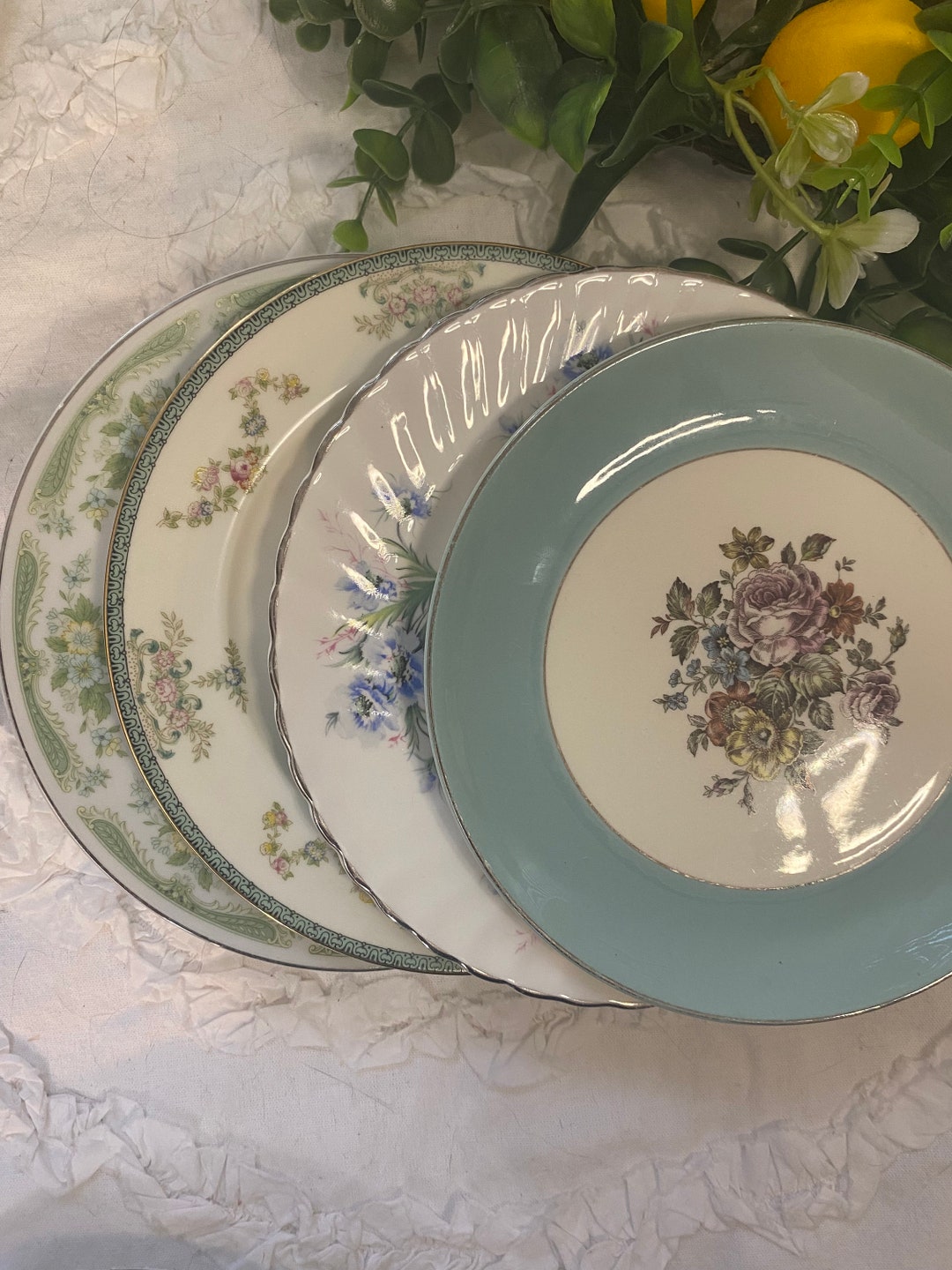 Mismatched Vintage Floral Salad Plates - Set of 4 or 6 (7 Inch) - Etsy
