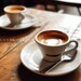Café Table for Two - Intimate Coffee Moment Print, Square Espresso Wall ...