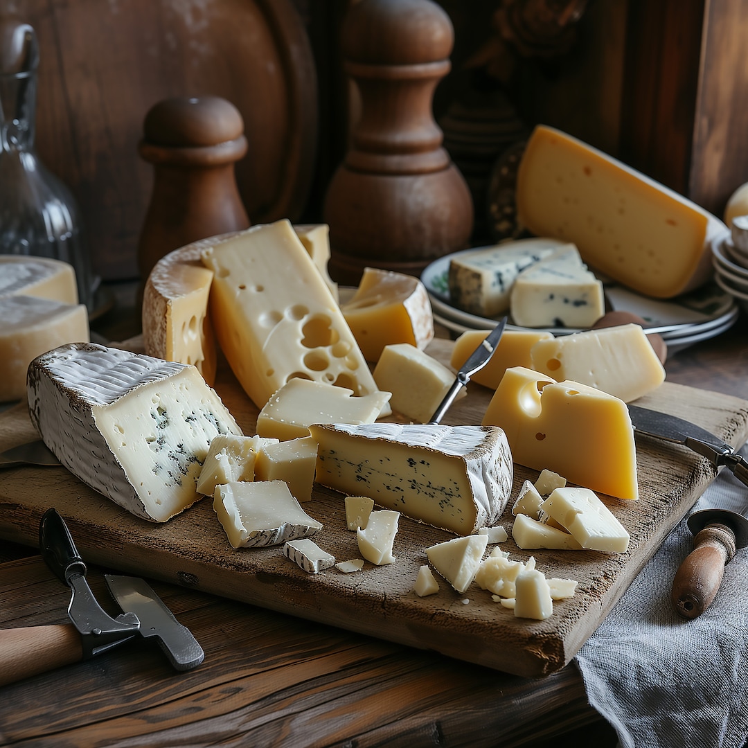Gourmet Cheese Selection - Artisanal Cheese Board Print, Epicurean ...