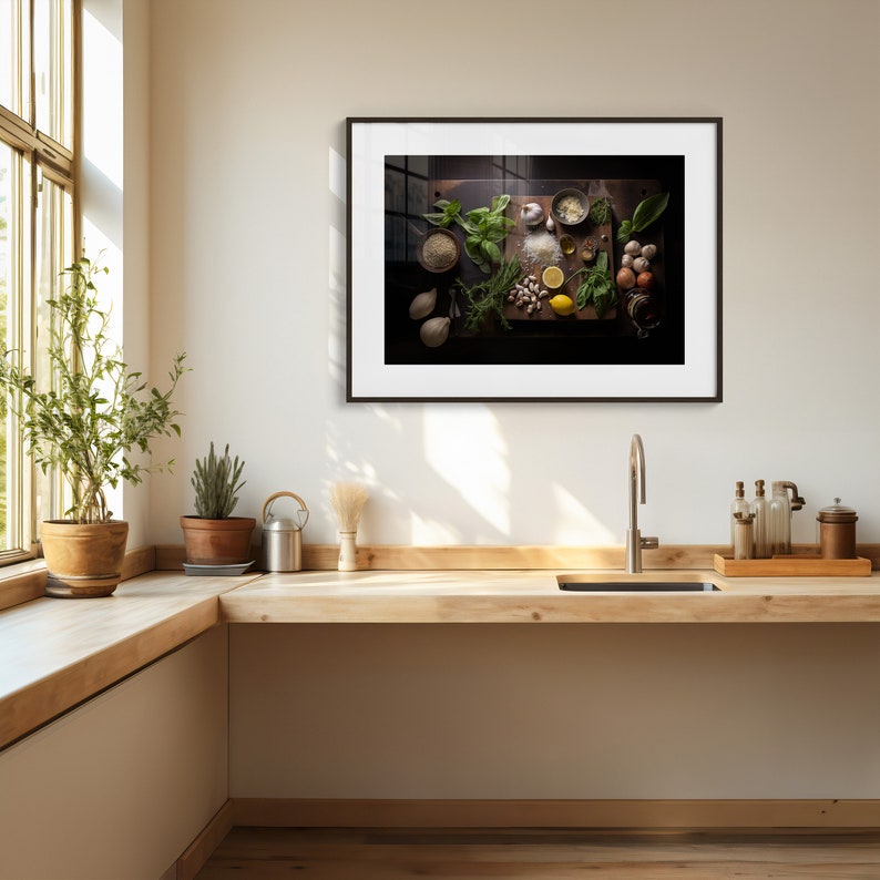 Gourmet Ingredients Still Life Photography: Rustic Kitchen Art (digital ...