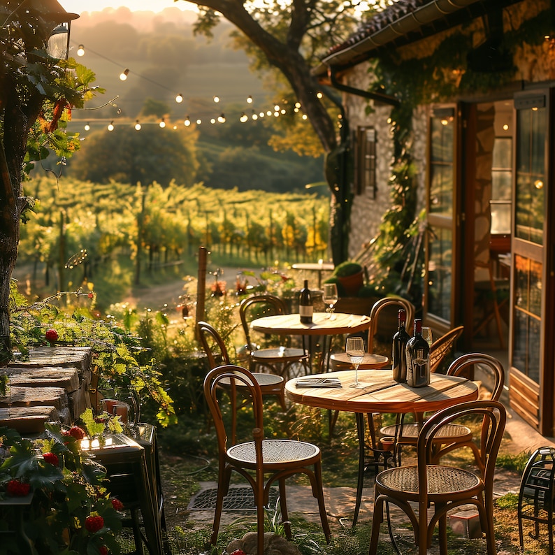 That Day in Tuscany Romantic Vineyard Terrace Print Italian Countryside ...
