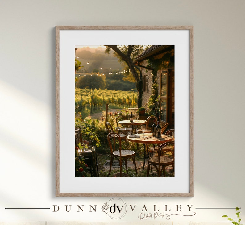 Tuscany Vineyard Terrace Print: Italian Sunset Ambiance (digital ...