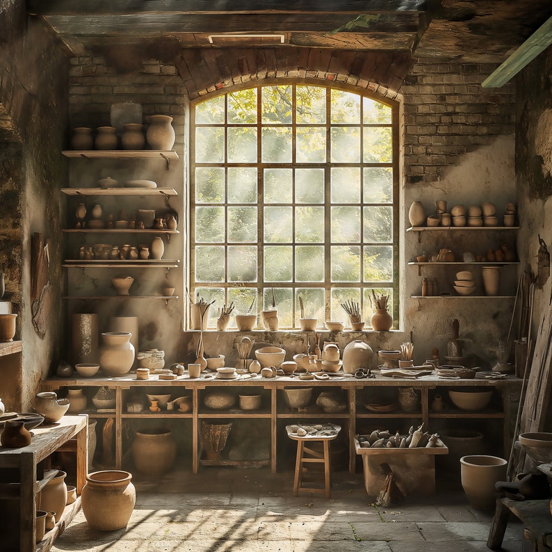Artisan's Alcove Potter's Workshop - Square Format Pottery Studio Art ...