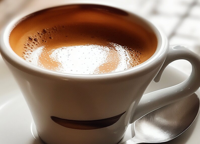 Café Table for Two Intimate Coffee Moment Print, Square Espresso Wall ...