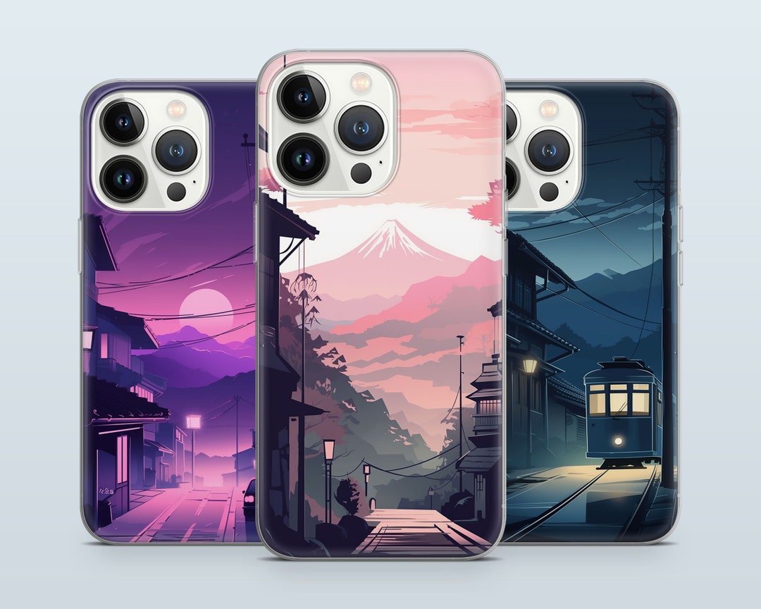 Fuji Mountain Japan Anime Lo-fi Phone Case for iPhone 15 14 13 Pro Max ...