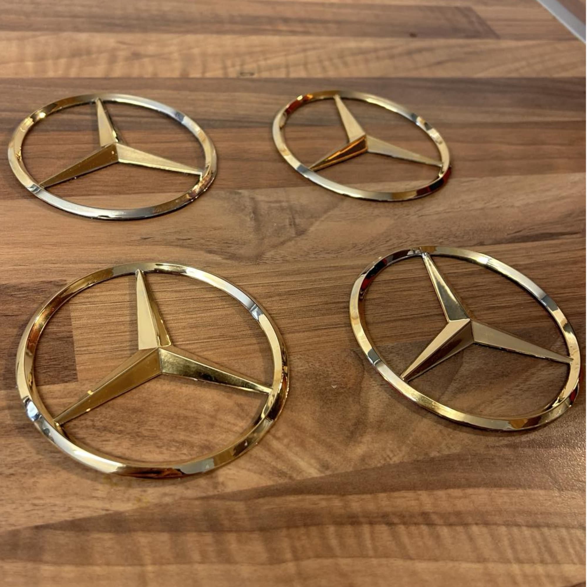 24ct Gold Plated Mercedes Benz Star Badge Rear Boot Emblem 24K Gold ...