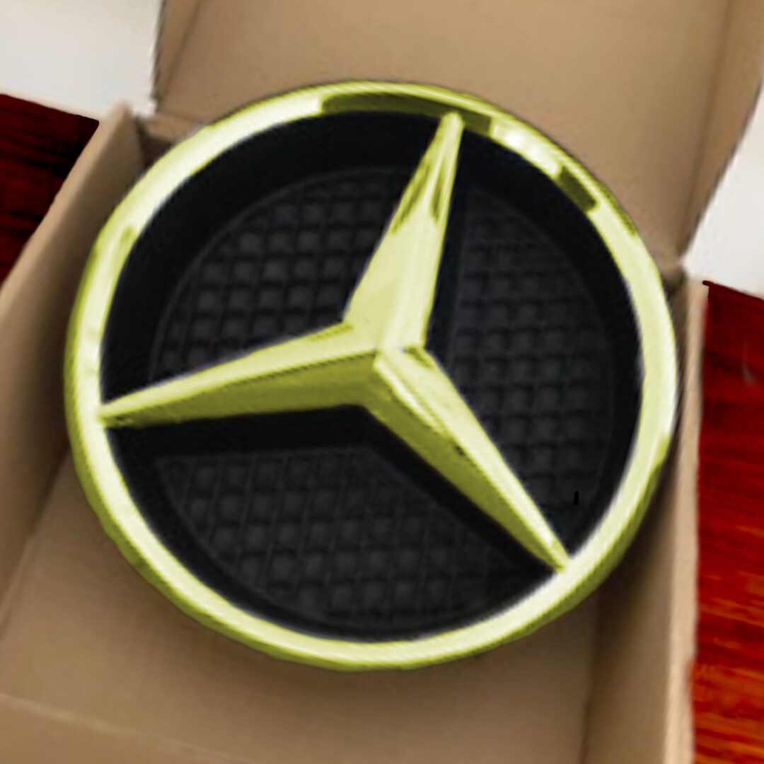 24ct Gold Plated Mercedes Badge Star Emblem With Base 24K Gold Plated ...