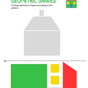 Geometric Shape Puzzle Worksheet - Etsy