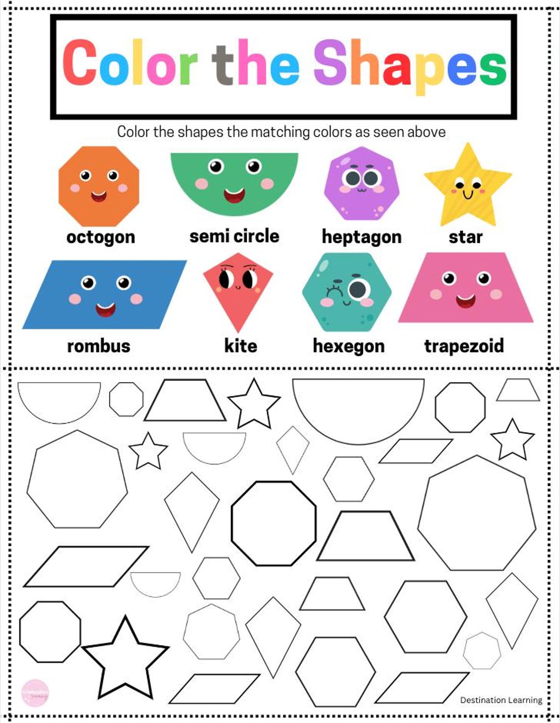 Shape Recognition Worksheets - Etsy