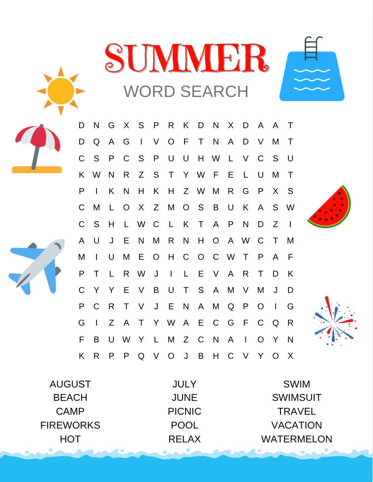 Fun Summer Worksheet Packet - Etsy