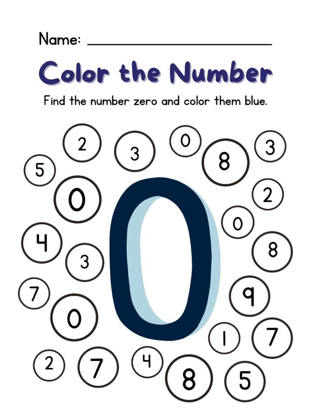Number Bubble Practice Worksheets - Etsy