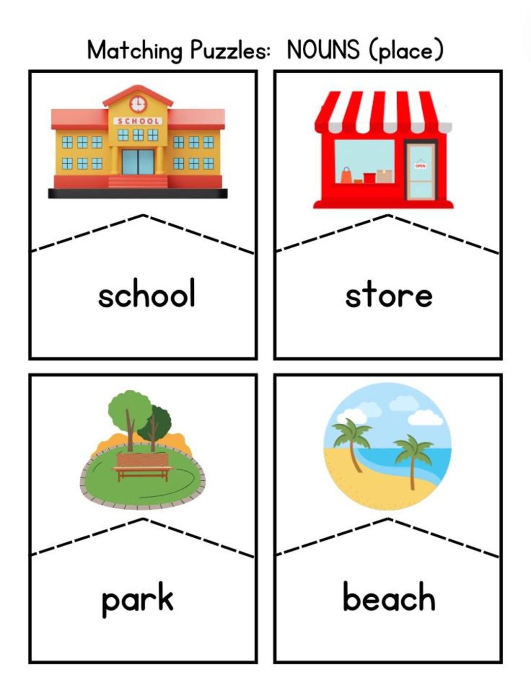 Noun Puzzle Worksheets 4 - Etsy