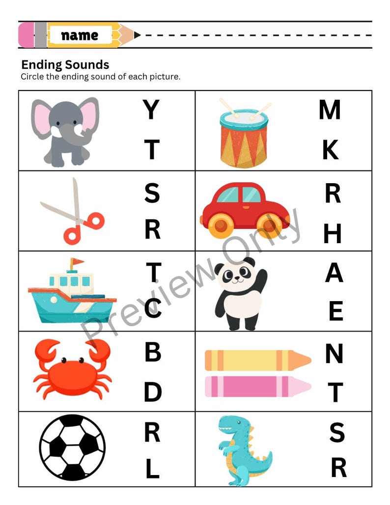 Letter Sound Matching Worksheets - Etsy