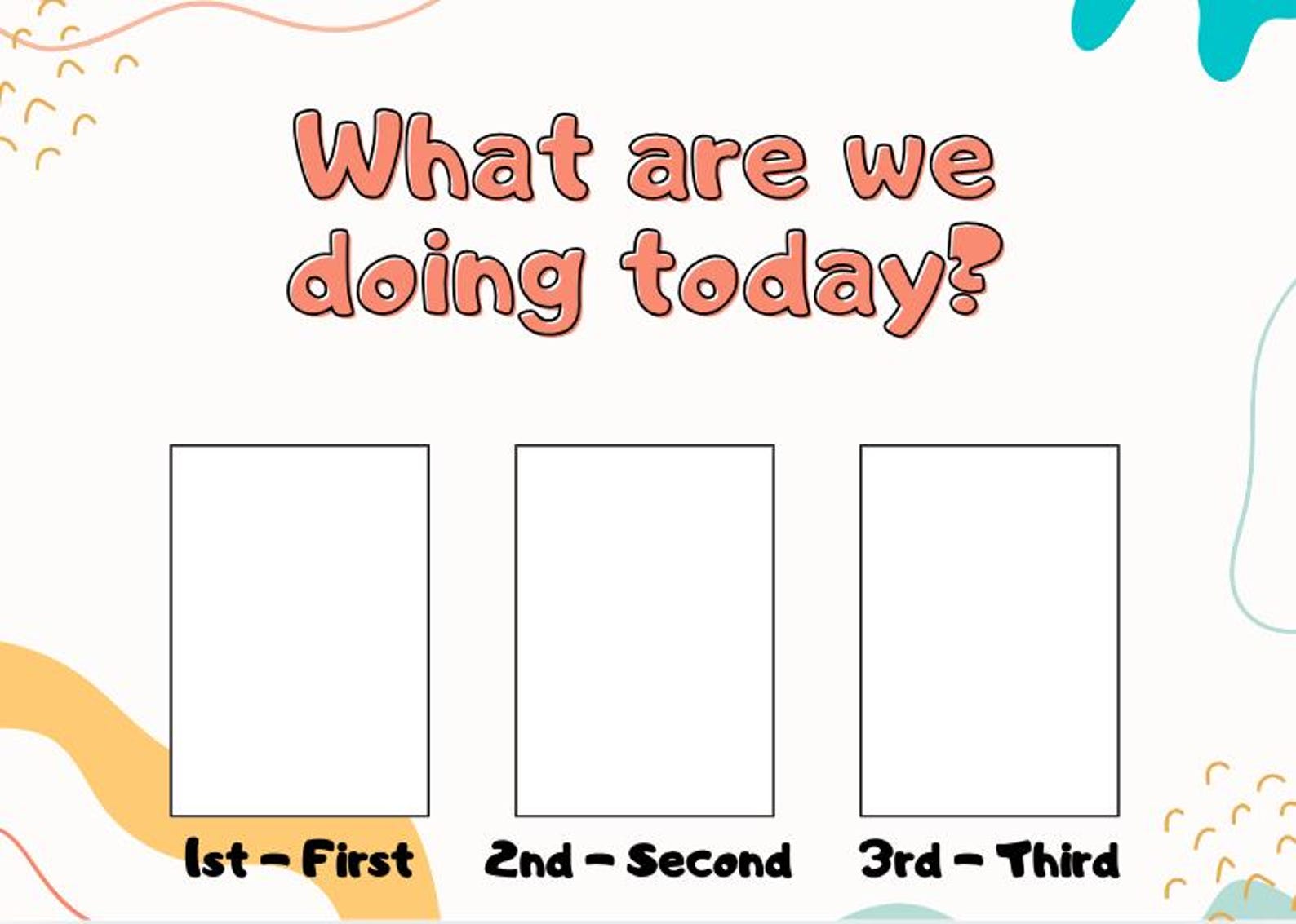 Editable Visual Schedule Cards First, Second, Third - Etsy