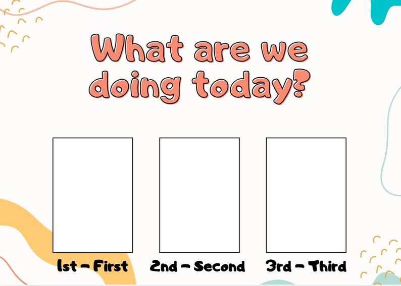 Editable Visual Schedule Cards First, Second, Third - Etsy