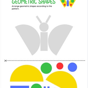 Geometric Shape Puzzle Worksheet - Etsy