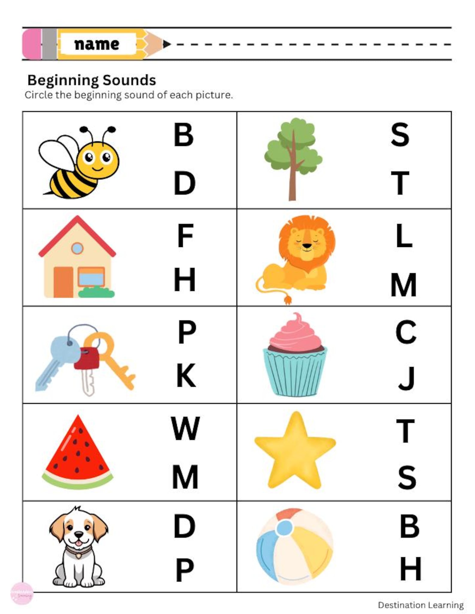 Letter Sound Matching Worksheets - Etsy