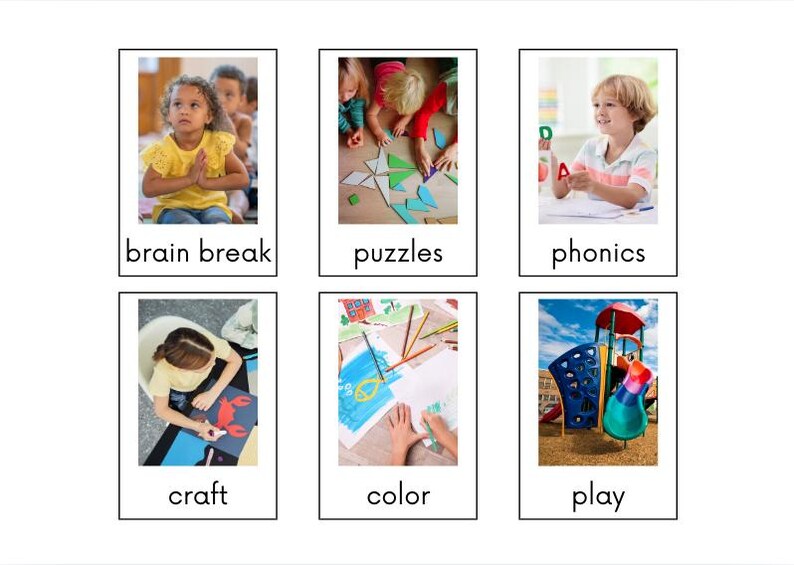 Editable Visual Schedule Cards First, Second, Third - Etsy