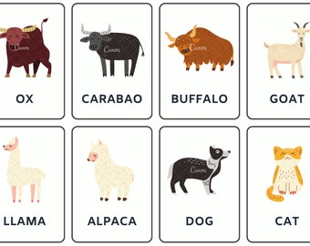 Montessori Animal Sounds Flashcards 16 Printable Digital Cards, Kids ...
