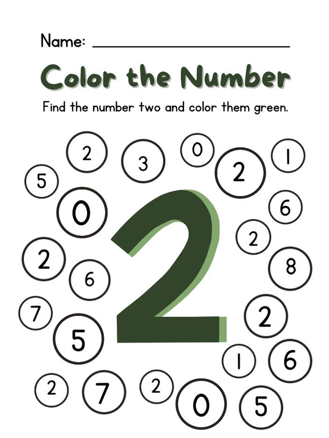Number Bubble Practice Worksheets - Etsy