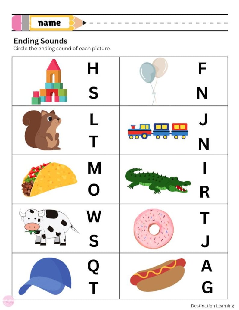 Letter Sound Matching Worksheets - Etsy