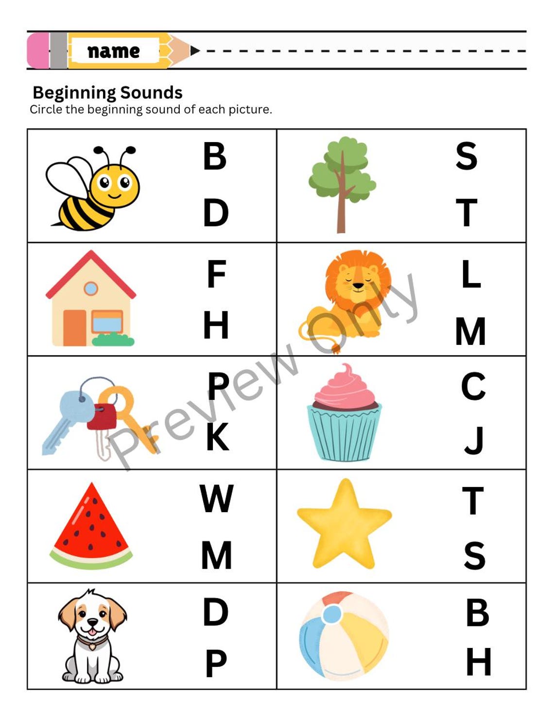 Letter Sound Matching Worksheets - Etsy UK