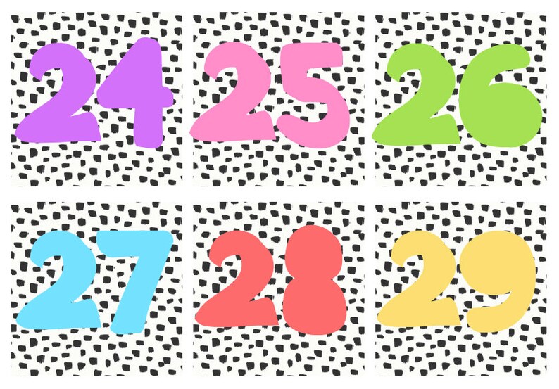 Days of the Week, Numbers, & Months of the Year Flashcards - Etsy