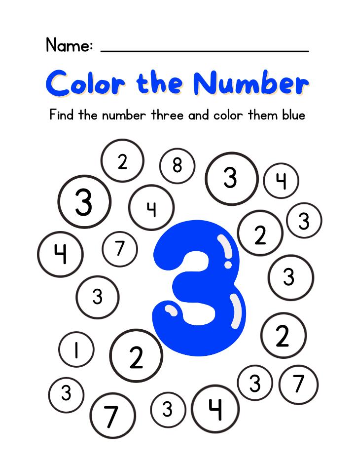 Number Bubble Practice Worksheets - Etsy