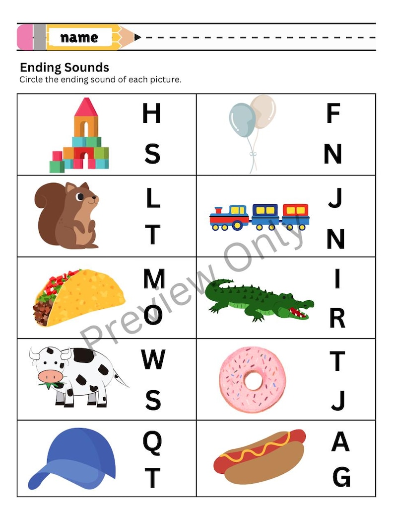 Letter Sound Matching Worksheets - Etsy