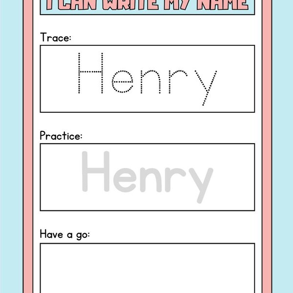 EDITABLE Name Tracing - Etsy Canada