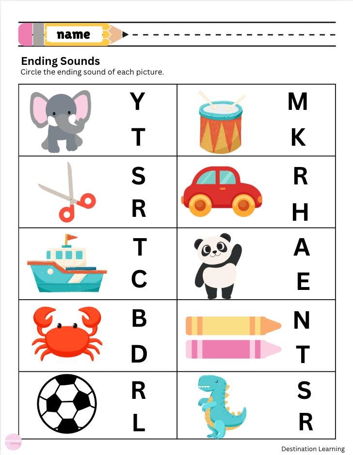 Letter Sound Matching Worksheets - Etsy