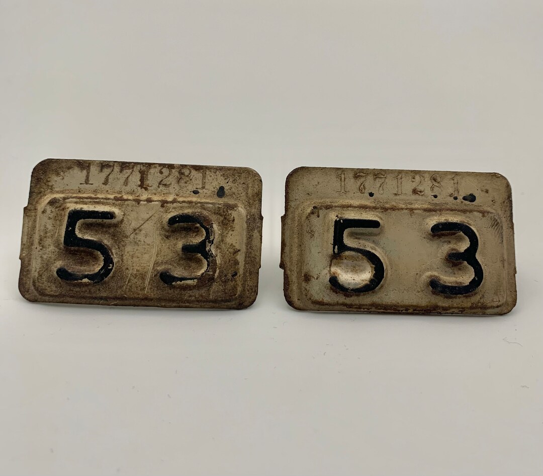 Vintage 1953 License Plate Validation Tabs - Etsy
