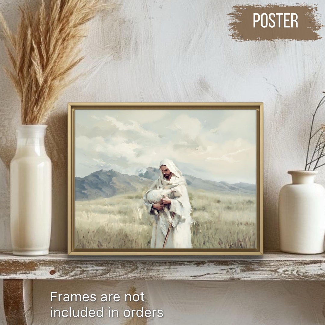 My Shepherd Modern Christian Art Print Poster, Abstract Wall Art Home ...