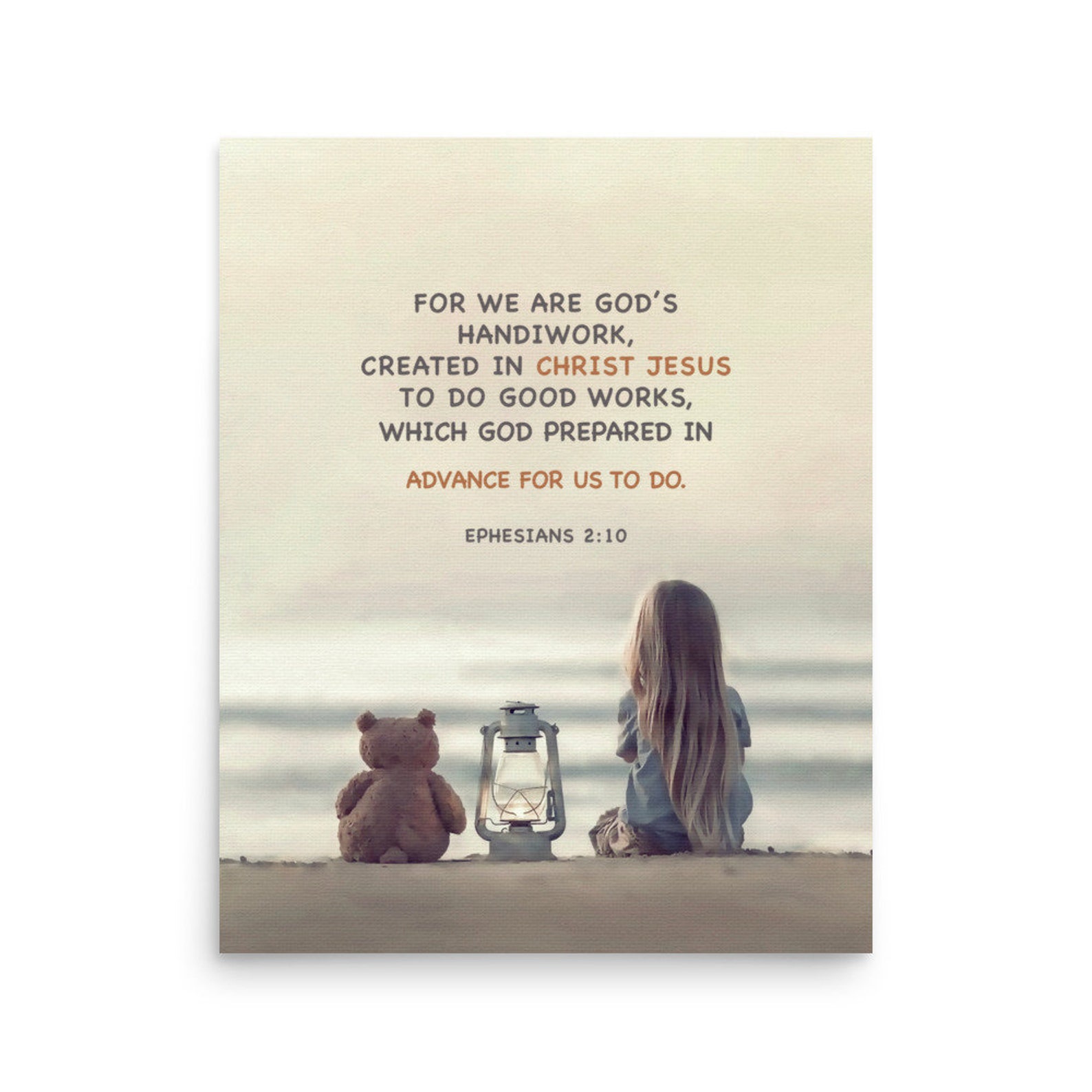 Ephesians 2:10 Christian Kids Print Poster Modern Wall Art Home Decor ...