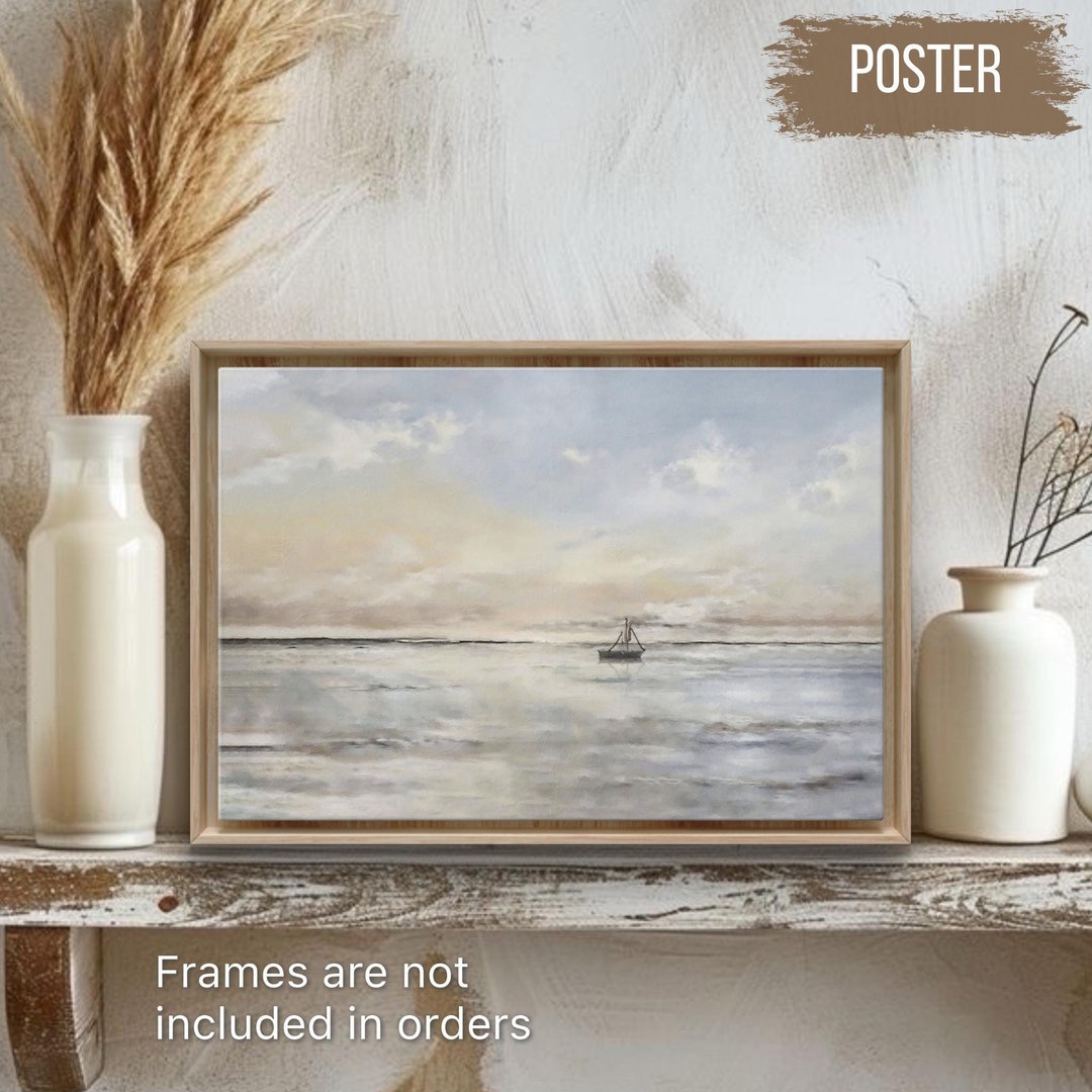 Calming - Modern Christian Art Print Poster, Abstract Wall Art Home ...